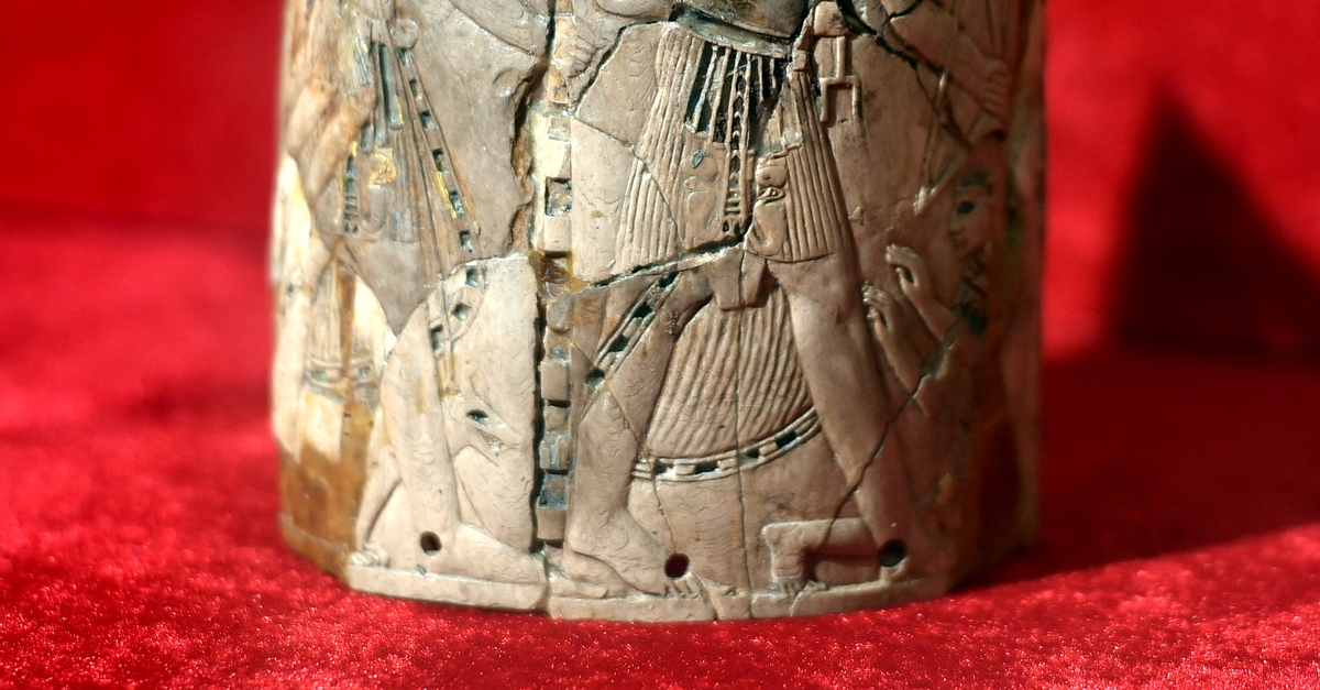 Carved Ivory with an Egyptianizing Scene, Nimrud - World History ...