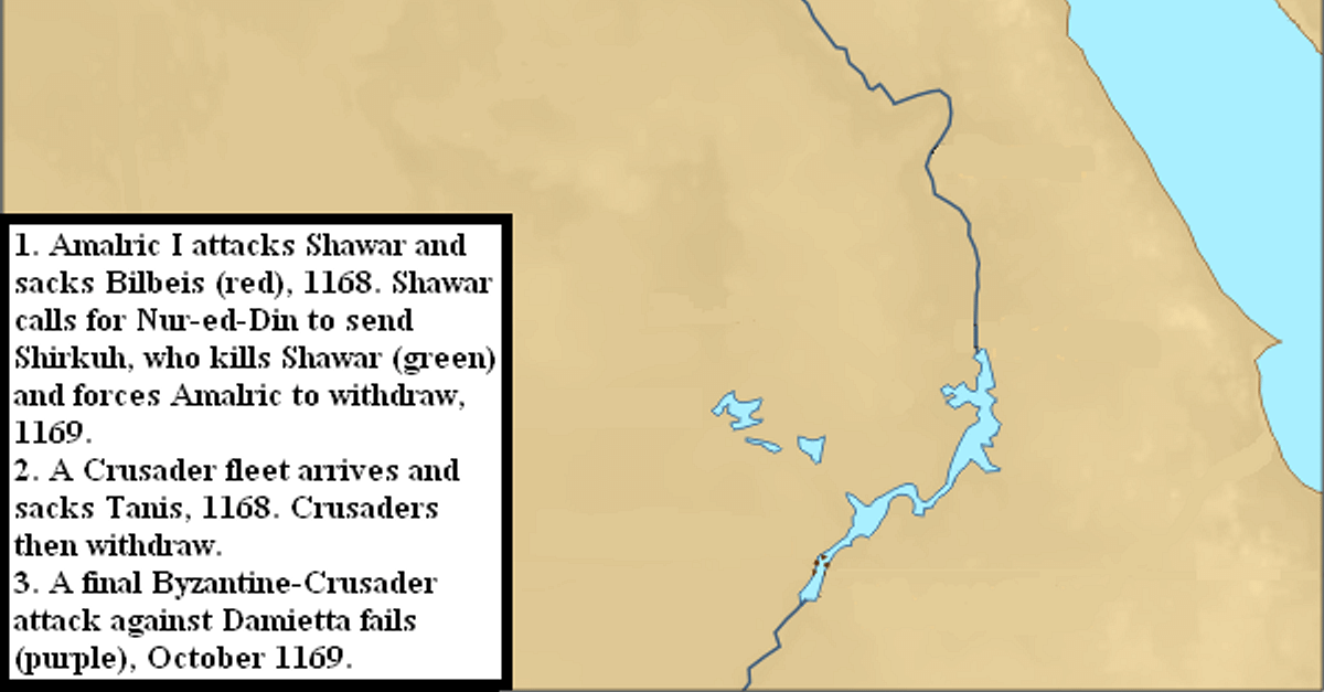 Fourth Crusader Invasion of Egypt, 1168-1169 CE - World History ...