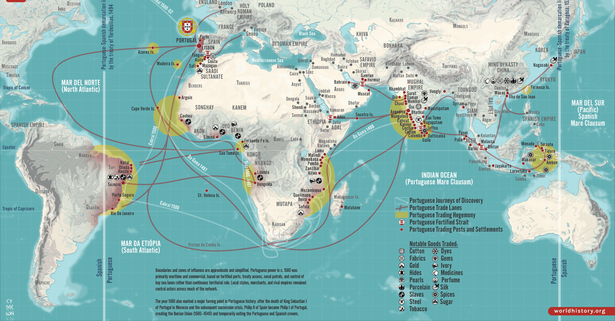 Map of the Portuguese Colonial Empire - World History Encyclopedia