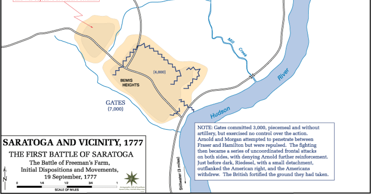 Troop Movements at the First Battle of Saratoga, 19 September 1777 ...