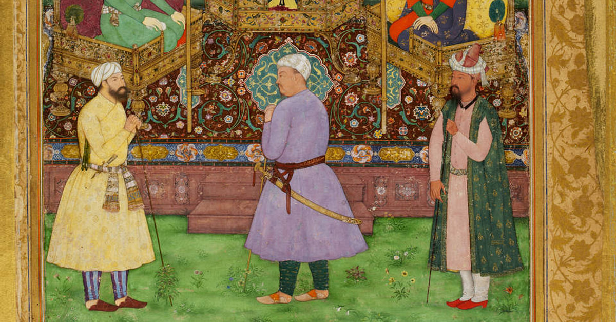 Timur Handing the Crown to Babur - World History Encyclopedia