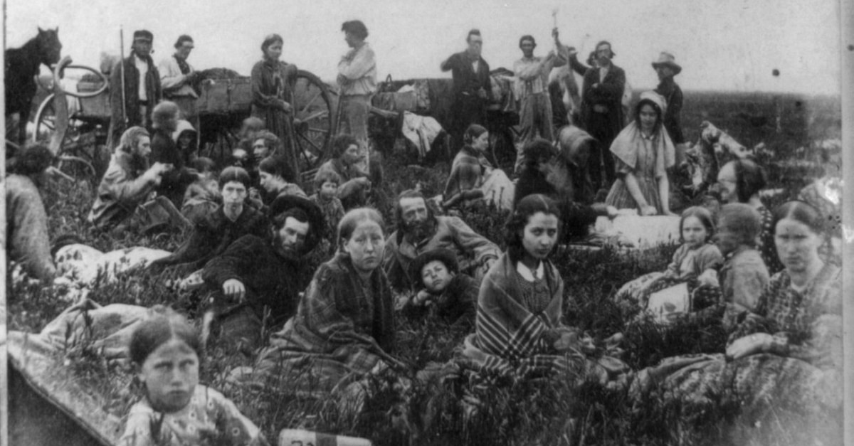 People Escaping from the Minnesota Massacre of 1862 - World History ...