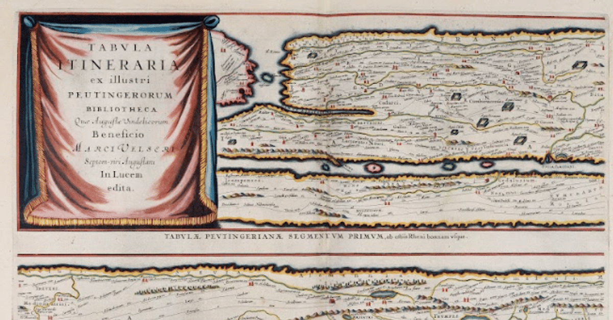 Peutinger Table segments I and II - World History Encyclopedia