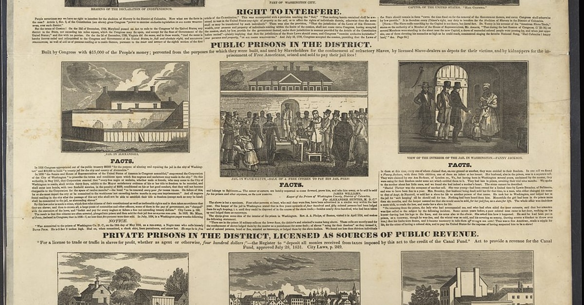 Slave Market of America, 1836: Poster from the Anti-Slavery Society ...