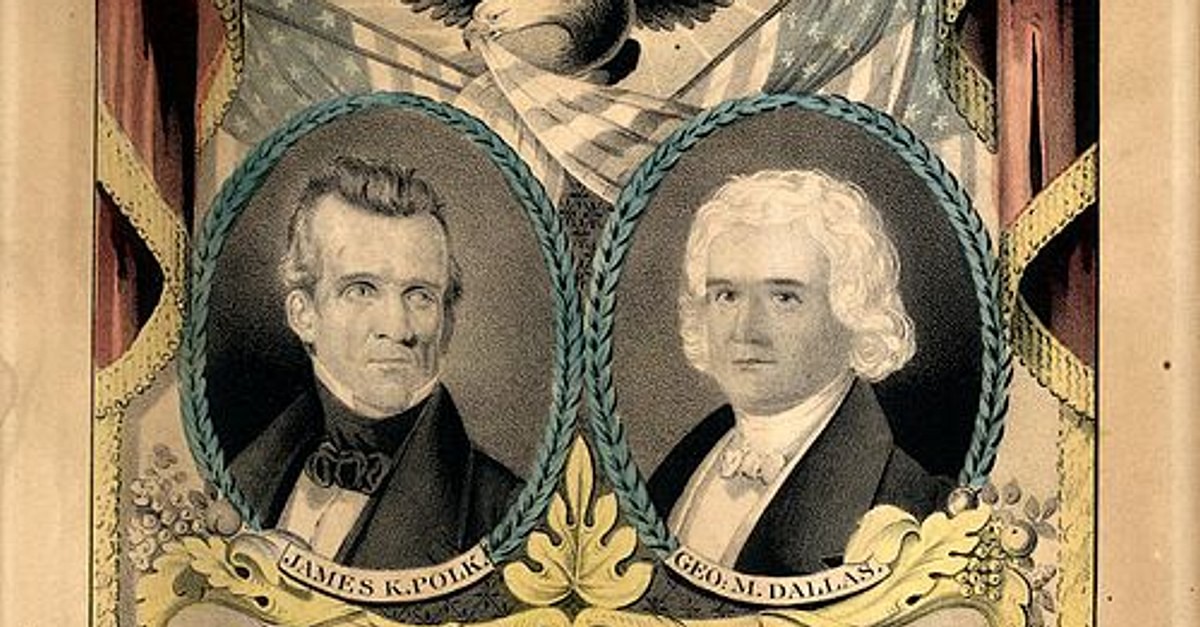 Democrat Campaign Banner for the 1844 Election - World History Encyclopedia