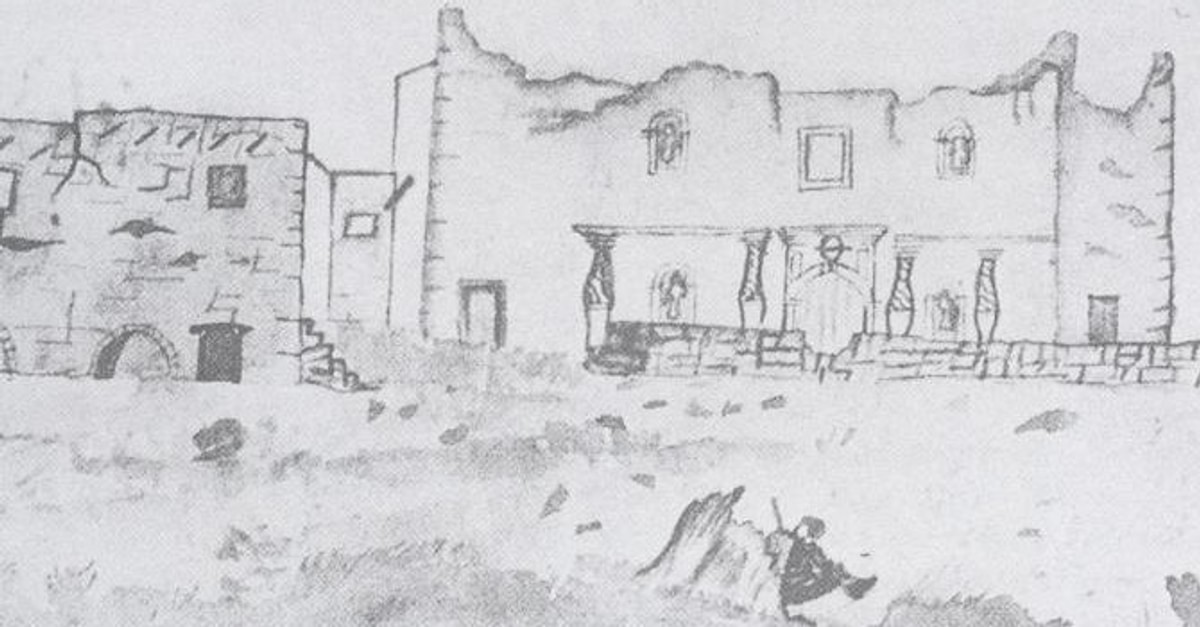 One of the First Drawings of the Alamo, 1838 - World History Encyclopedia