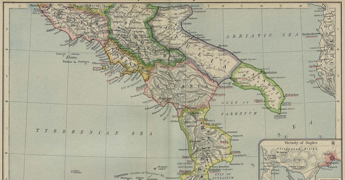 Map of Ancient Italy, Southern Part - World History Encyclopedia