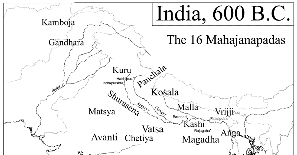 Map Of India 600 Bce Illustration World History