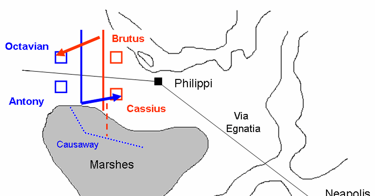1st Battle of Philippi 42 BCE - World History Encyclopedia