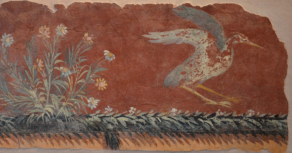 Roman fresco with flowers and birds - World History Encyclopedia