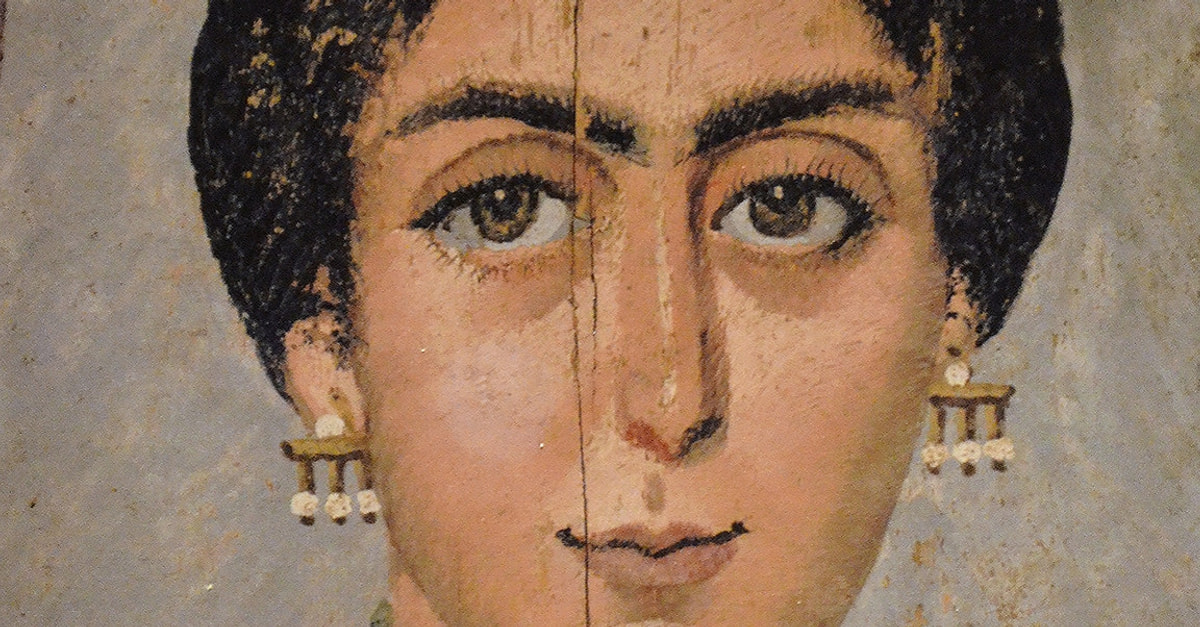 Mummy Portrait of a Woman Wearing a Medusa Necklace - World History ...