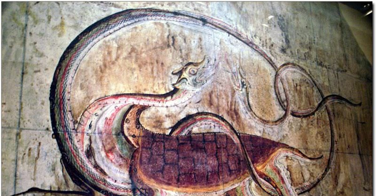 Tortoise & Snake Mural, Goguryeo Tomb - World History Encyclopedia