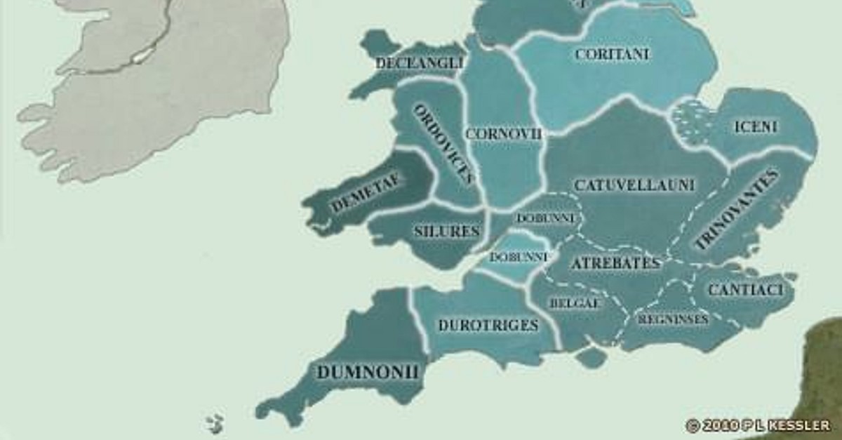 Map of the British Isles in AD 43 - World History Encyclopedia