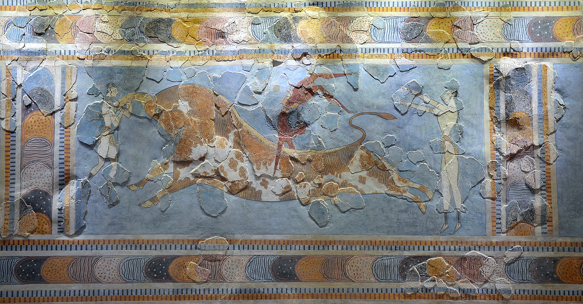 Minoan Bull-leaping Fresco - World History Encyclopedia