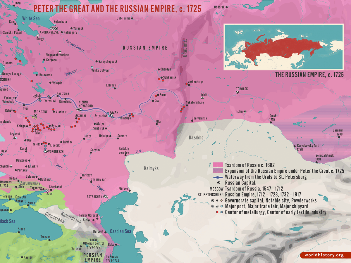 Peter The Great Russian Expansion Map