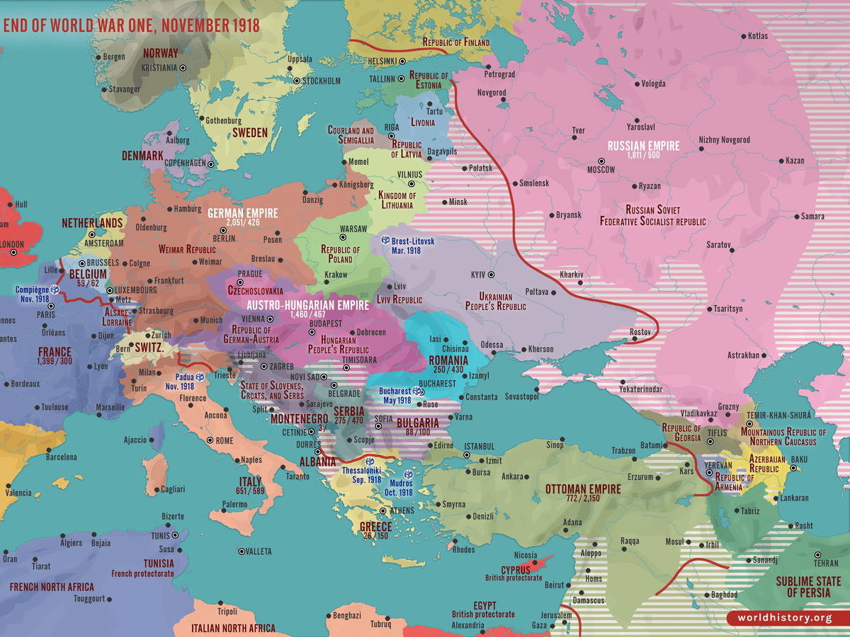 Historical Maps Hunger Map Of Europe 1918 Europe 1918, April