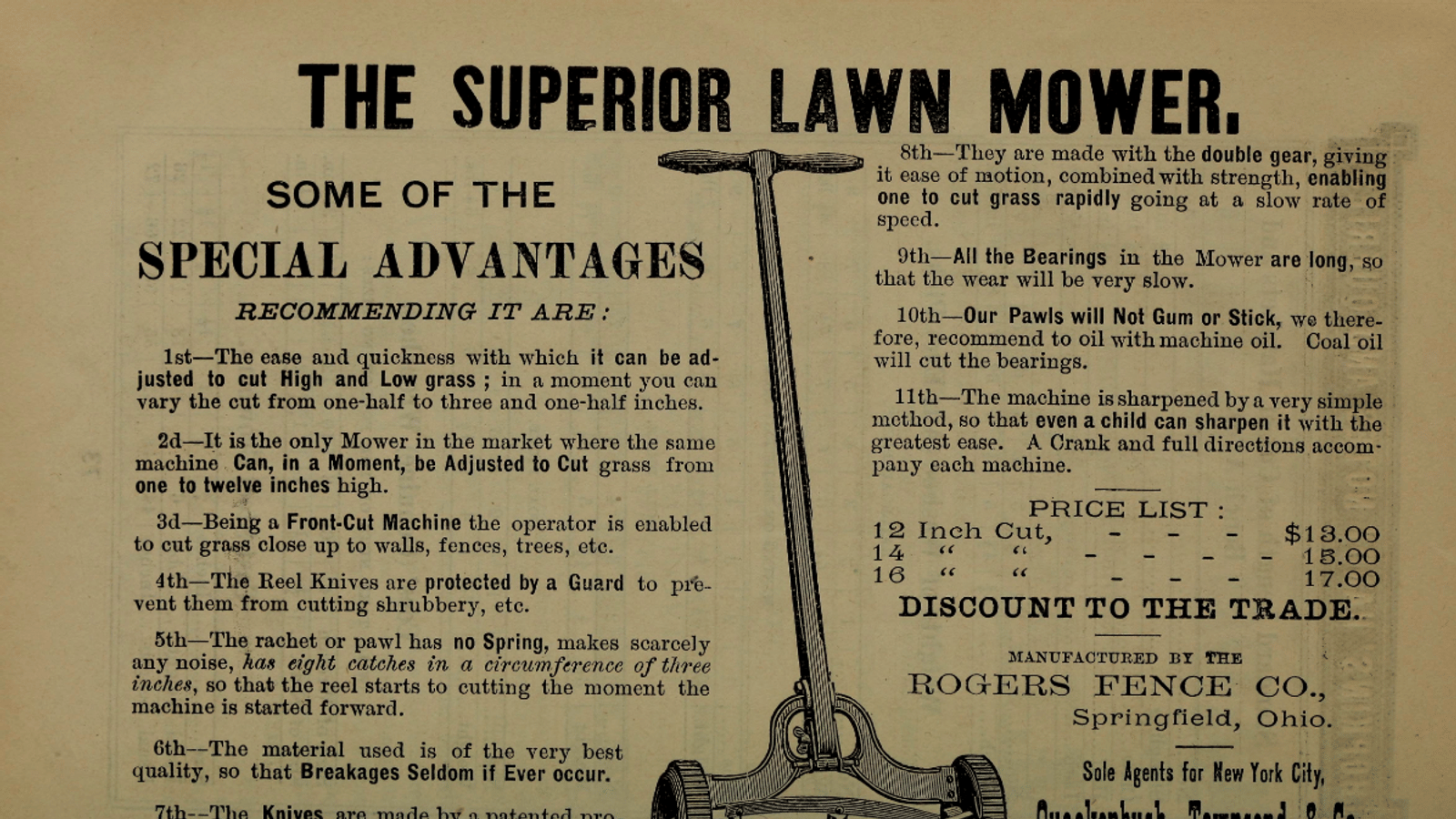 The First Lawn Mower Advertisement 1930 Ad Antique Coldwell Power Push