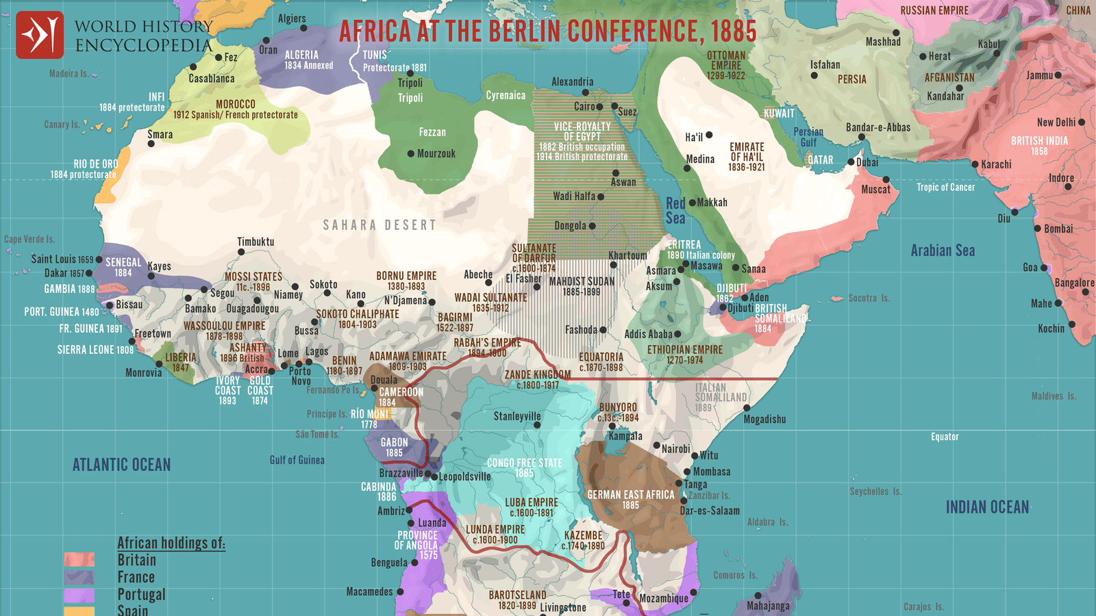 Map Of Africa Before Berlin Conference