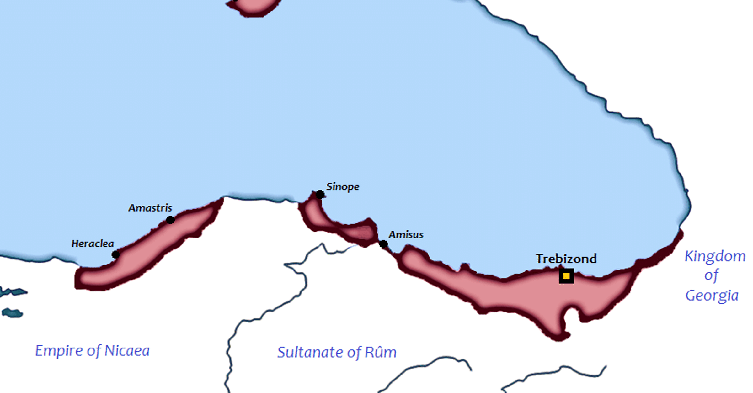 Map of Empire of Trebizond - World History Encyclopedia