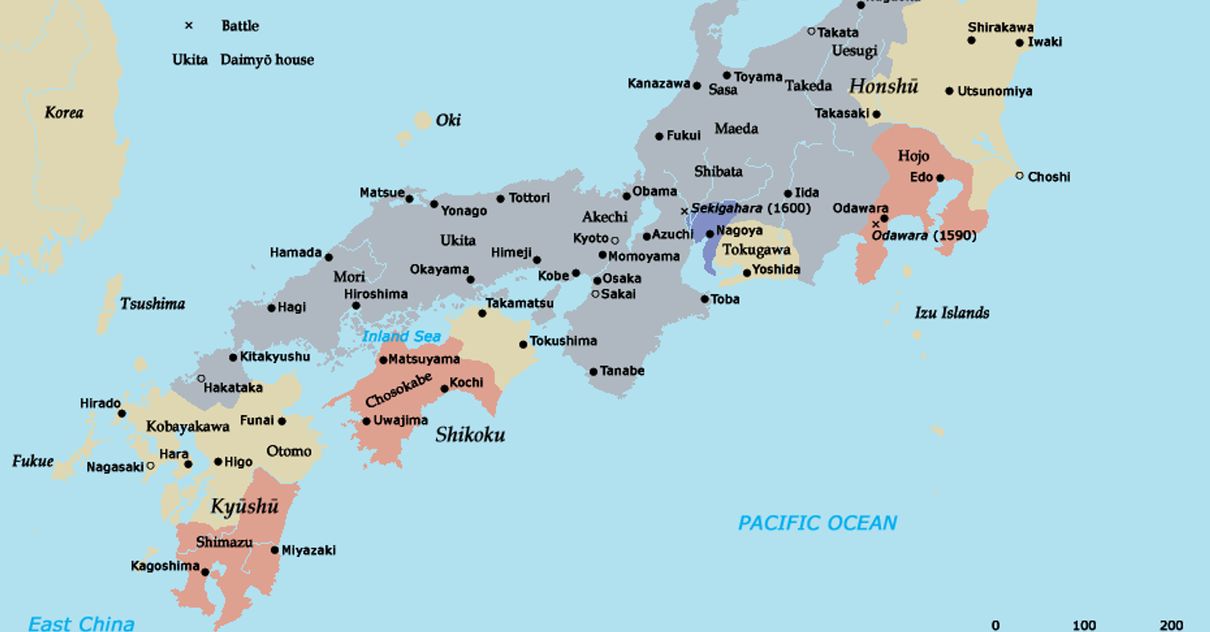 Map of Japan in the 16th Century CE - World History Encyclopedia