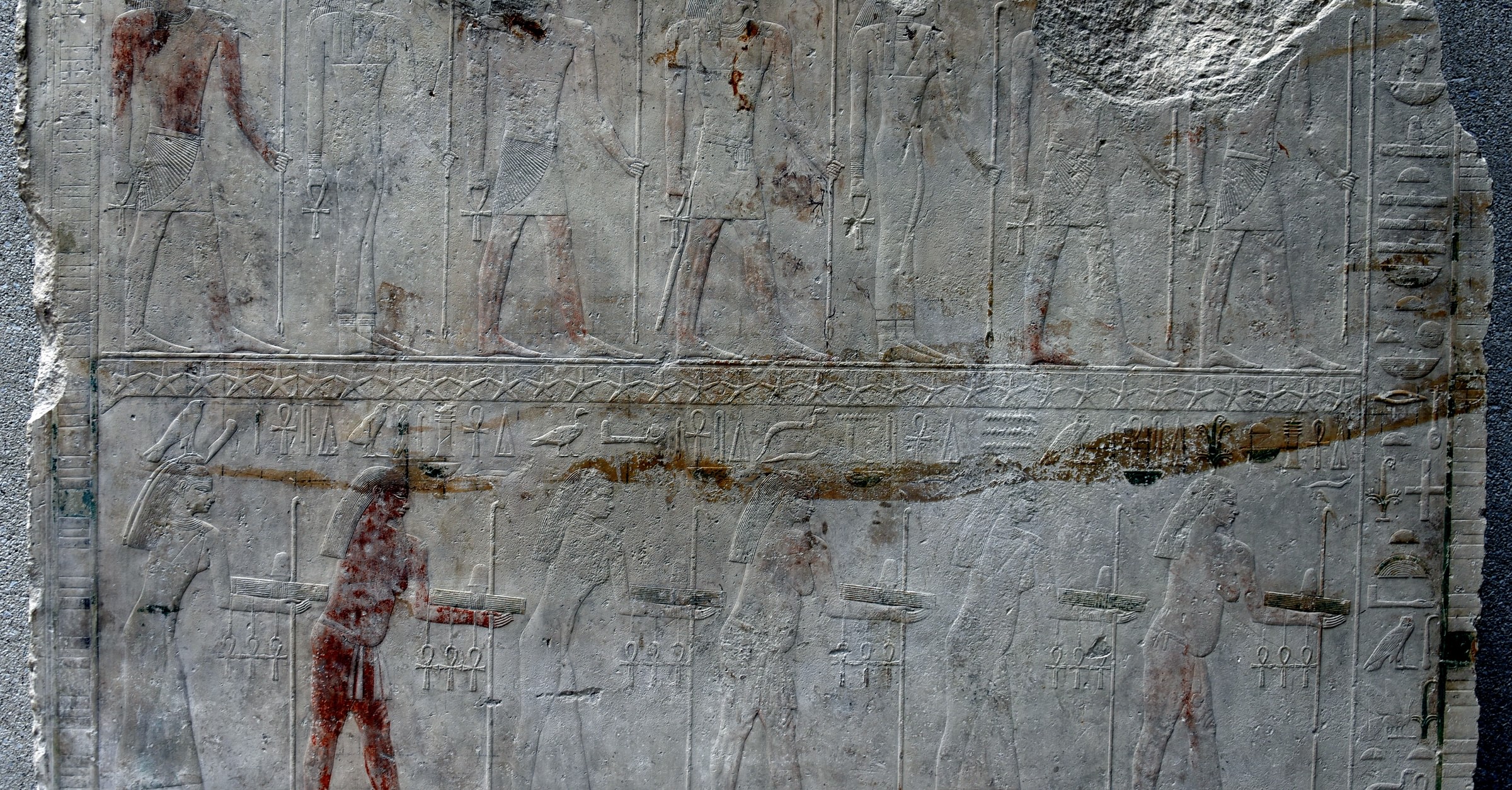 Relief of Deities from the Funerary Temple of Sahure - World History ...