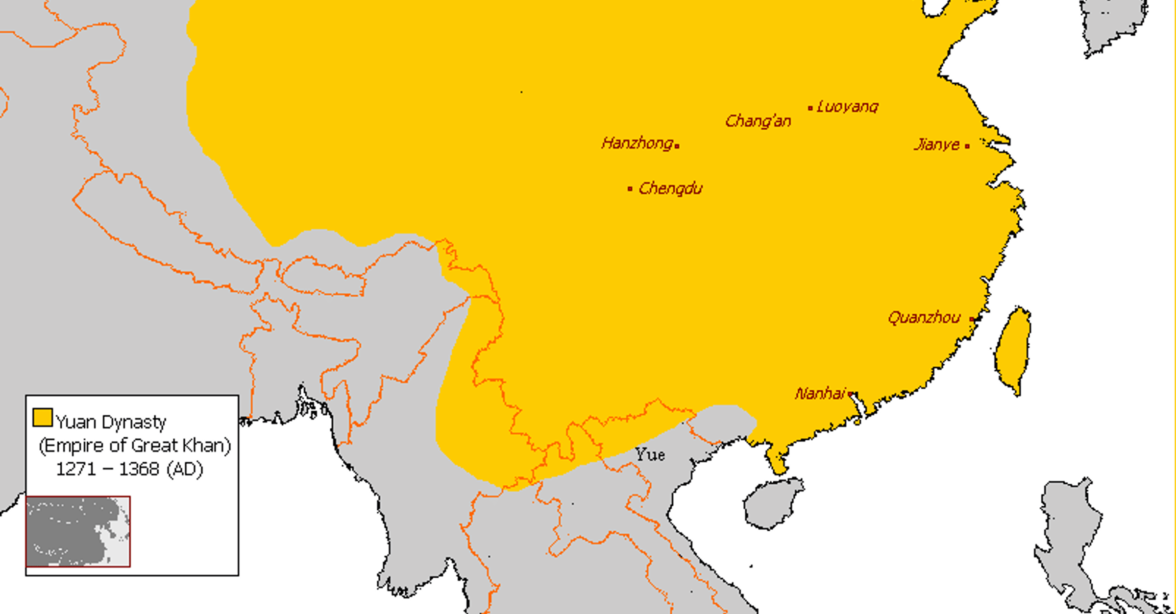 Map of Yuan Dynasty China - World History Encyclopedia