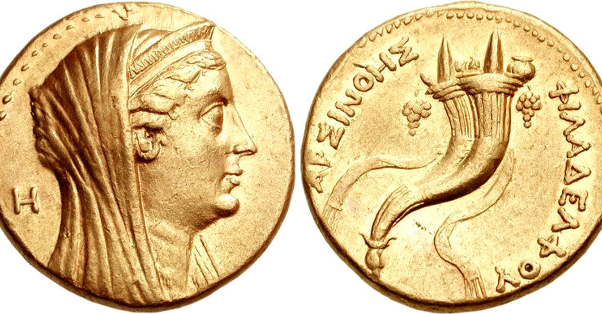 Coin Portrait of Arsinoe II - World History Encyclopedia