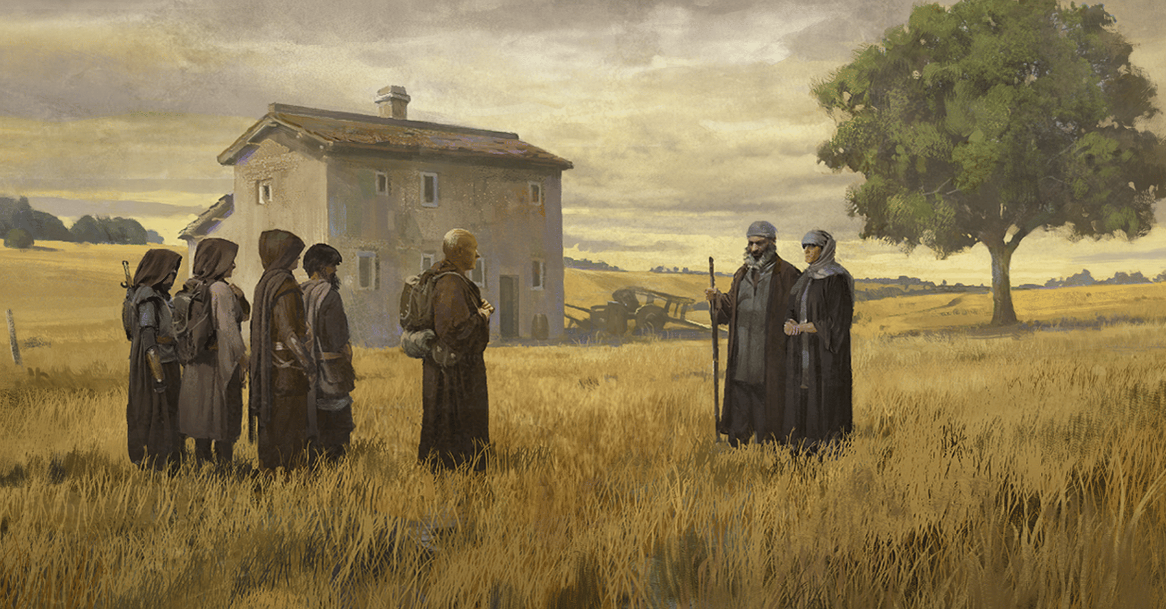 Pilgrims Approach a Farm Couple - World History Encyclopedia