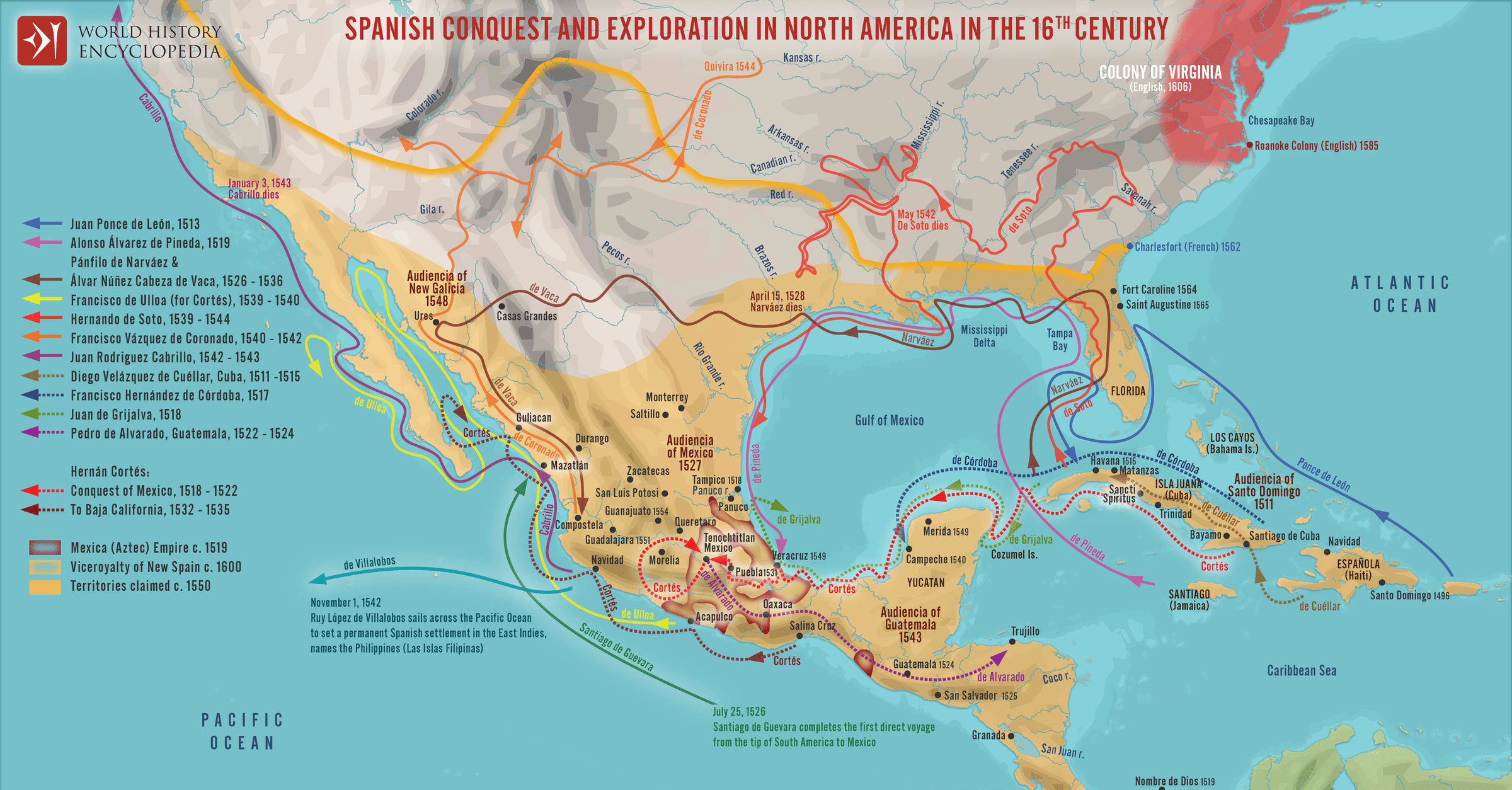 Spanish Explorers Timeline