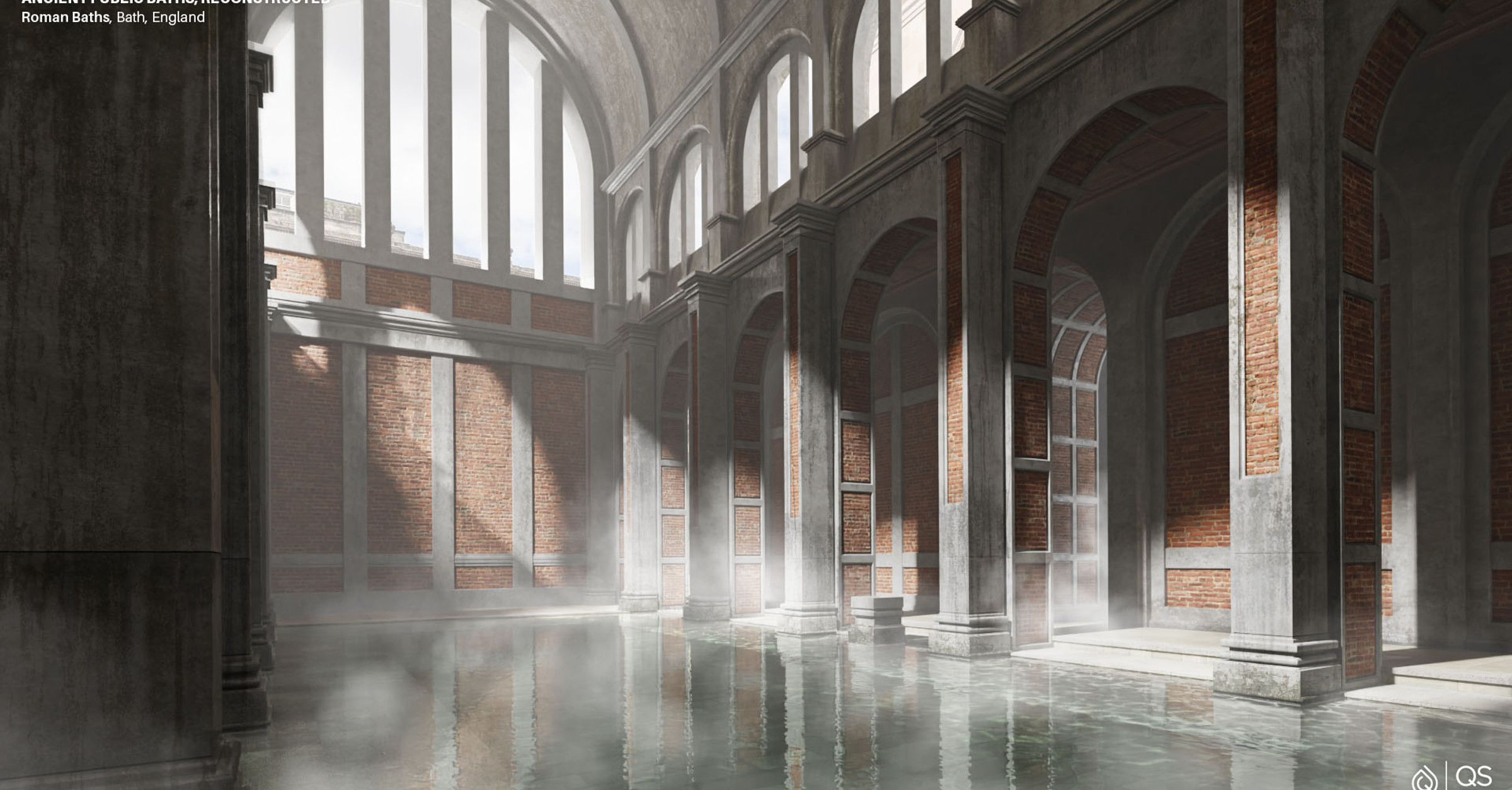 Roman Baths in Bath, England - Digital Reconstruction - World History ...