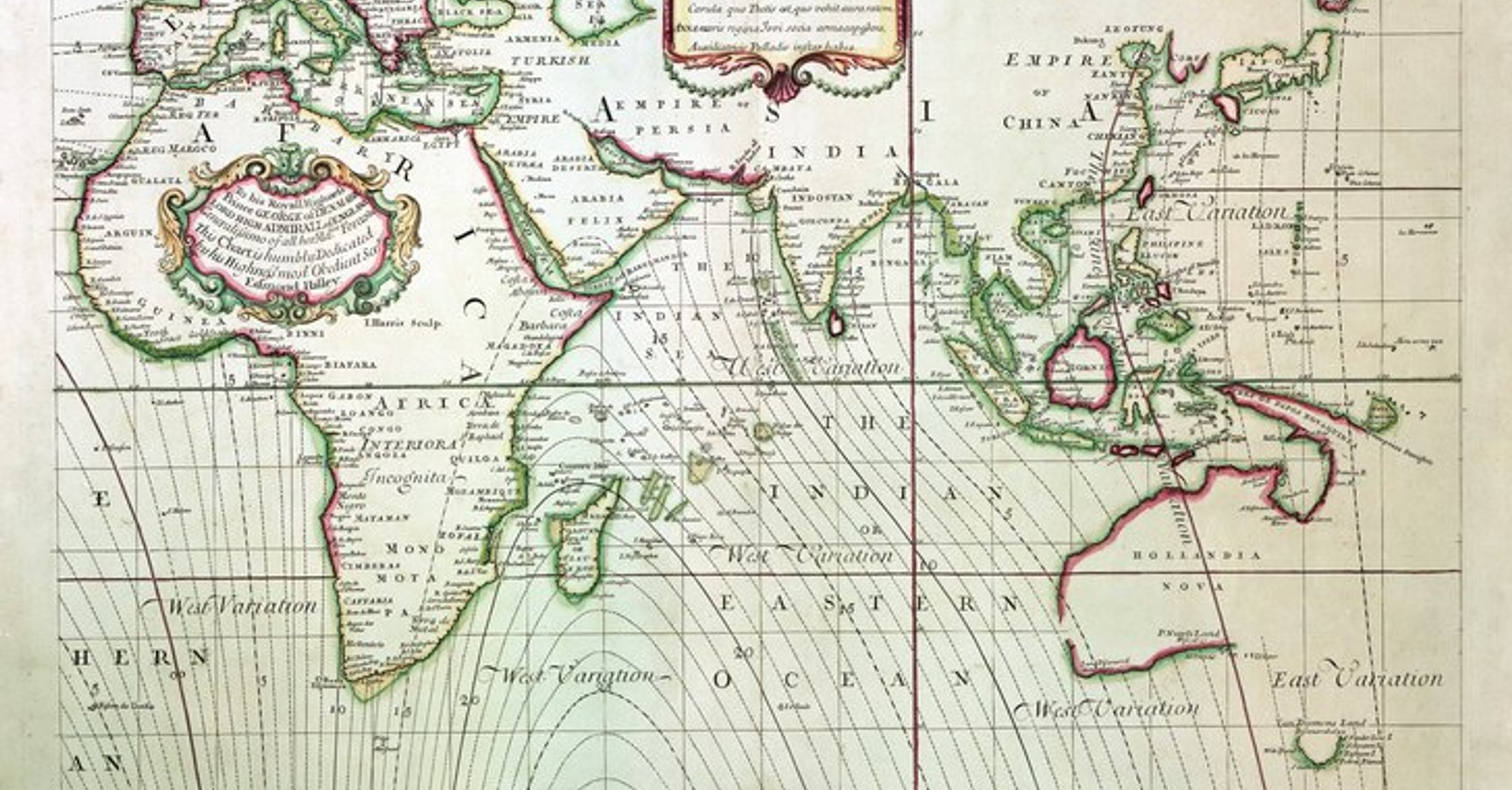 Magnetic Sea Chart by Halley - World History Encyclopedia