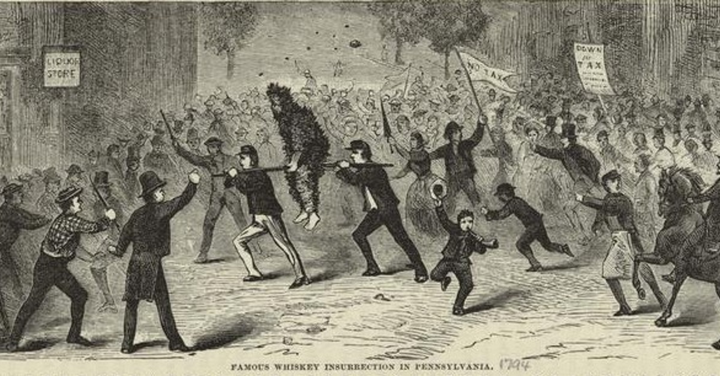 A Mob Tars and Feathers a Federal Tax Collector During the Whiskey ...