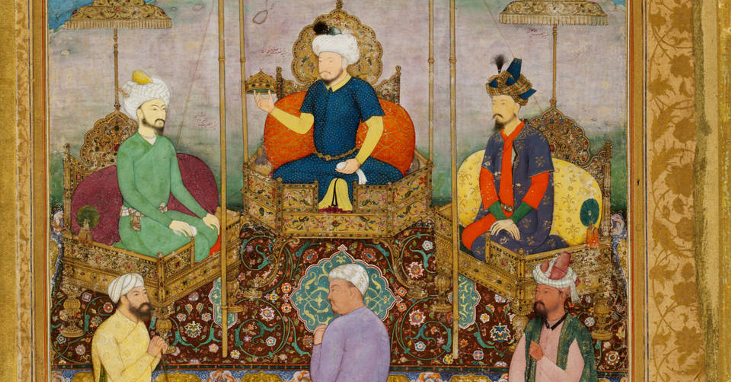 Timur Handing the Crown to Babur - World History Encyclopedia