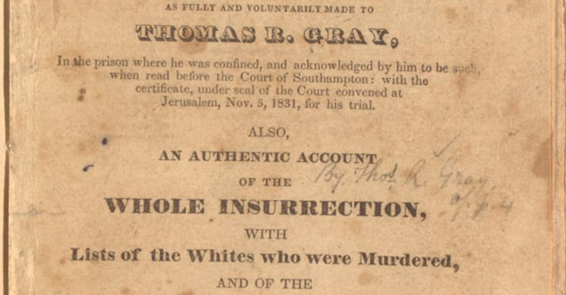 The Confessions of Nat Turner - World History Encyclopedia