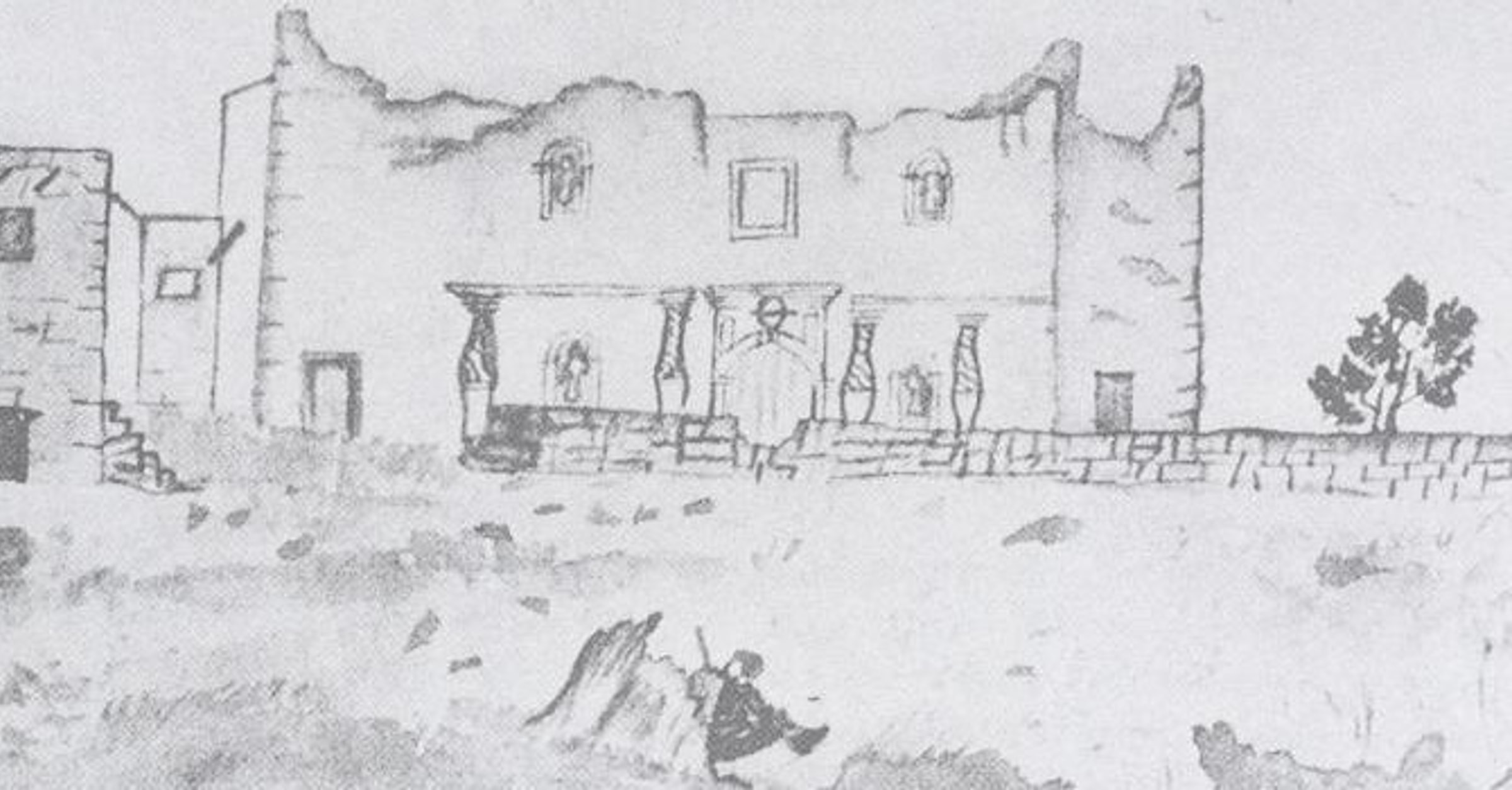 One of the First Drawings of the Alamo, 1838 - World History Encyclopedia