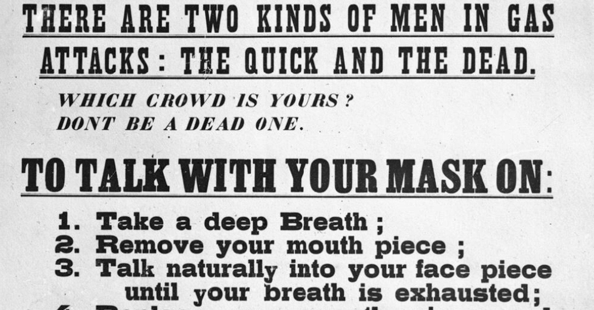 WWI Public Service Poster for a Gas Attack - World History Encyclopedia