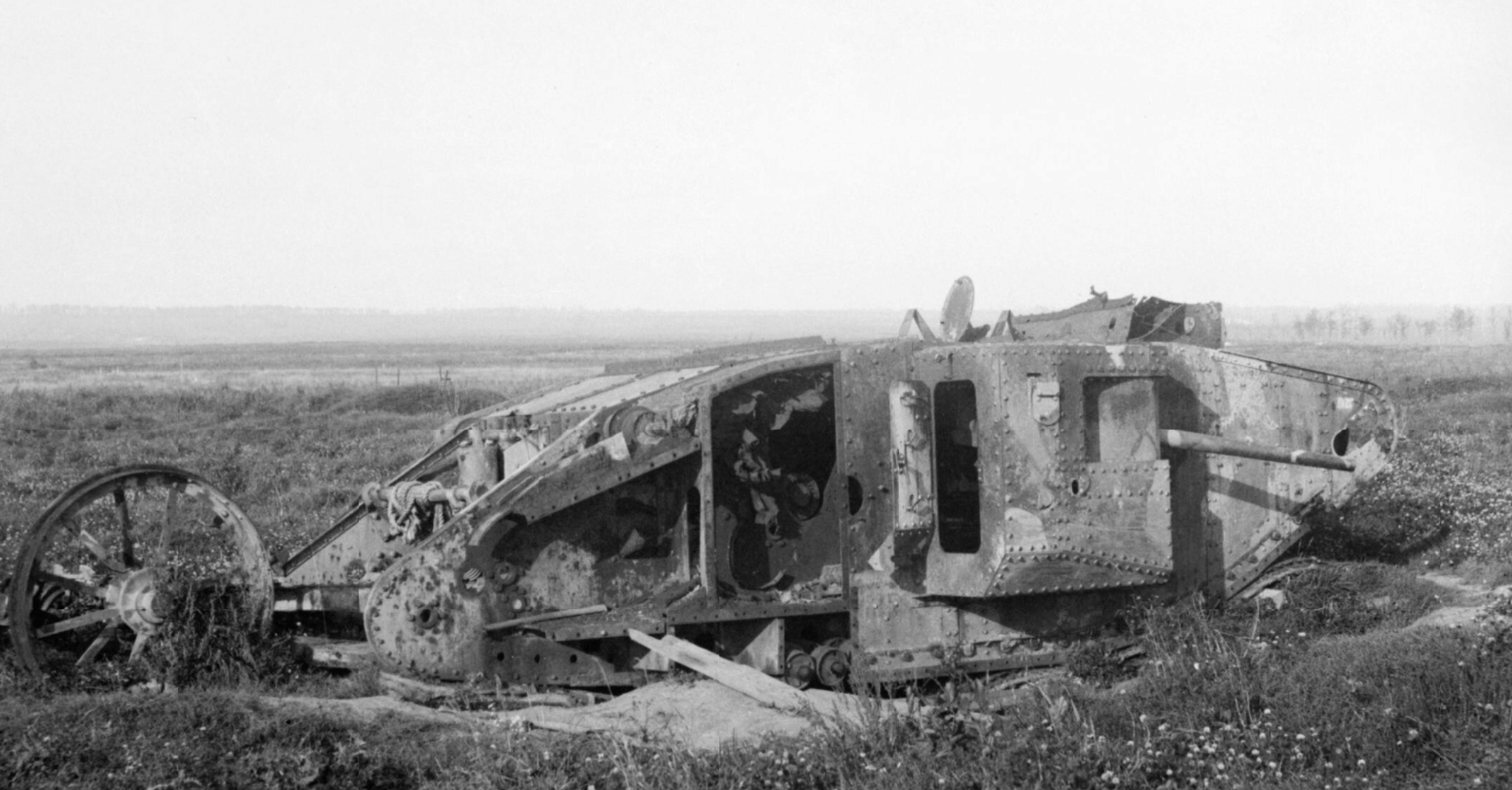 Destroyed British Tank, Somme Battlefield - World History Encyclopedia
