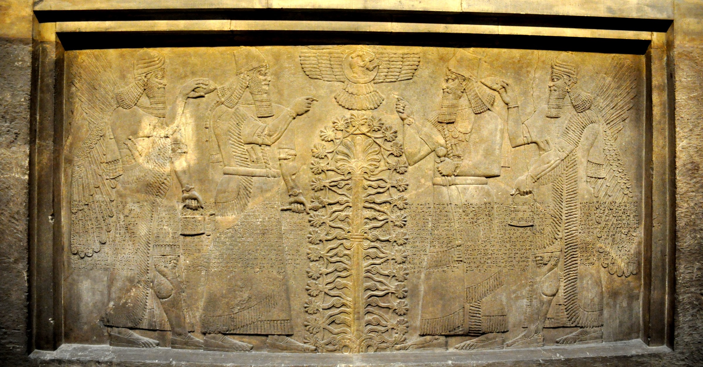 Ashurnasirpal II Prays Before the Sacred Tree and the God Shamash ...