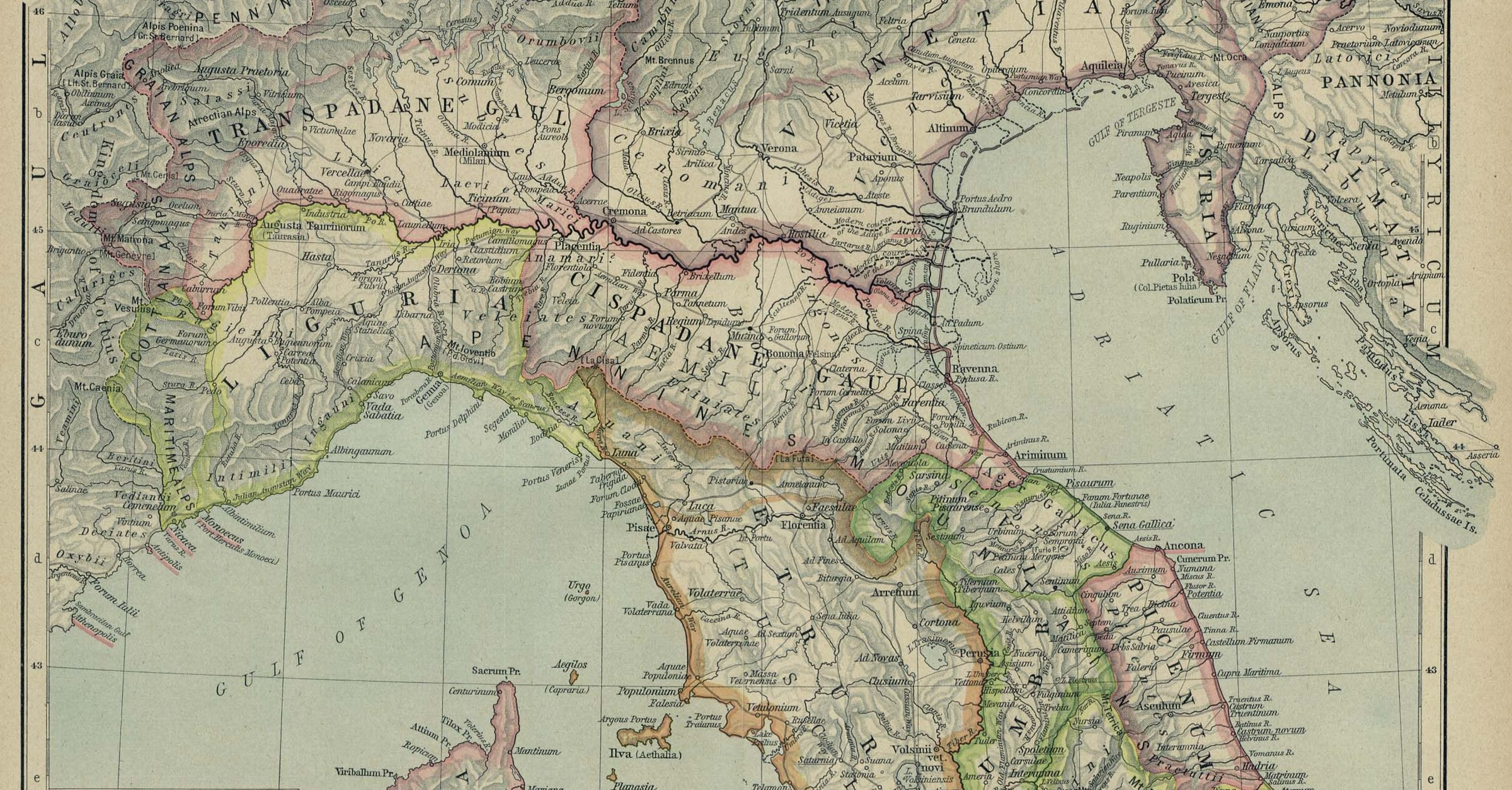 Map of Ancient Italy, Northern Part - World History Encyclopedia