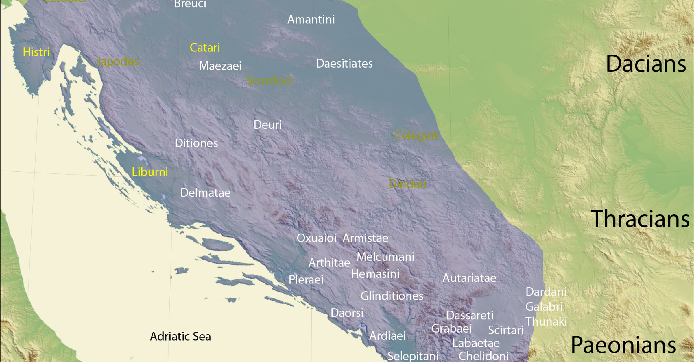 Map of the Illyrian Tribes - World History Encyclopedia