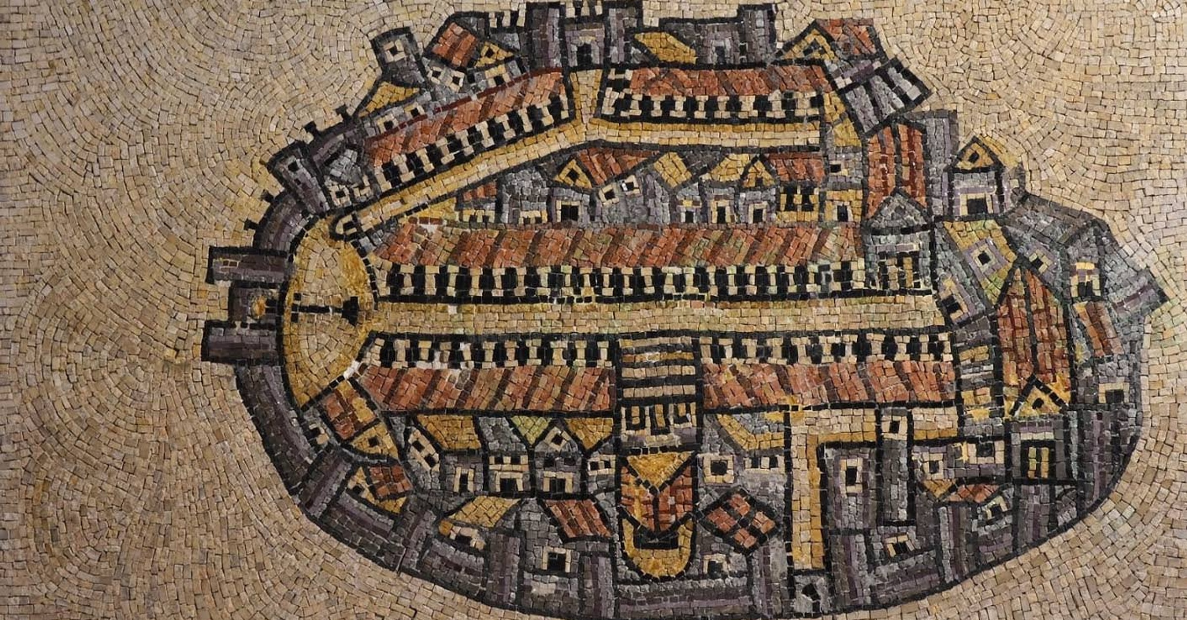 Reproduction of Madaba Mosaic Map - World History Encyclopedia