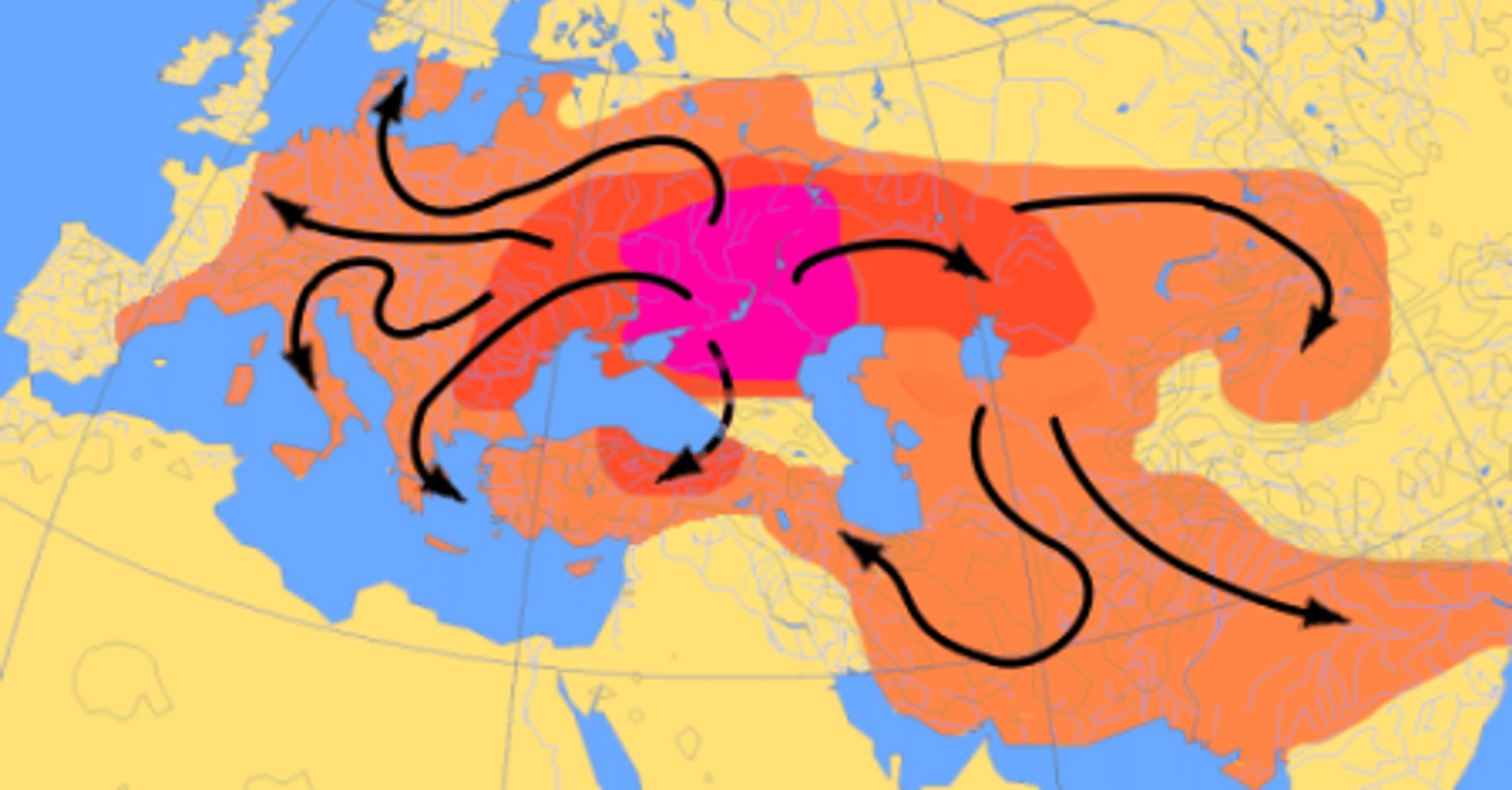 Map of Indo-Euopean Migrations - World History Encyclopedia