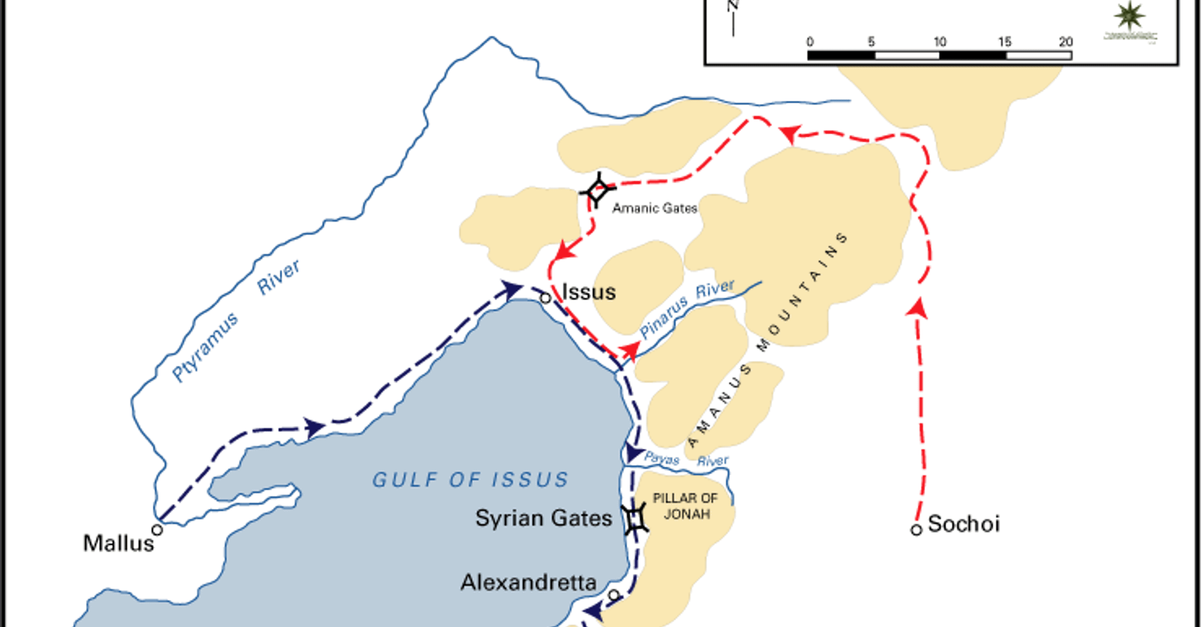 The Battle of Issus - Movements to the Battlefield - World History ...