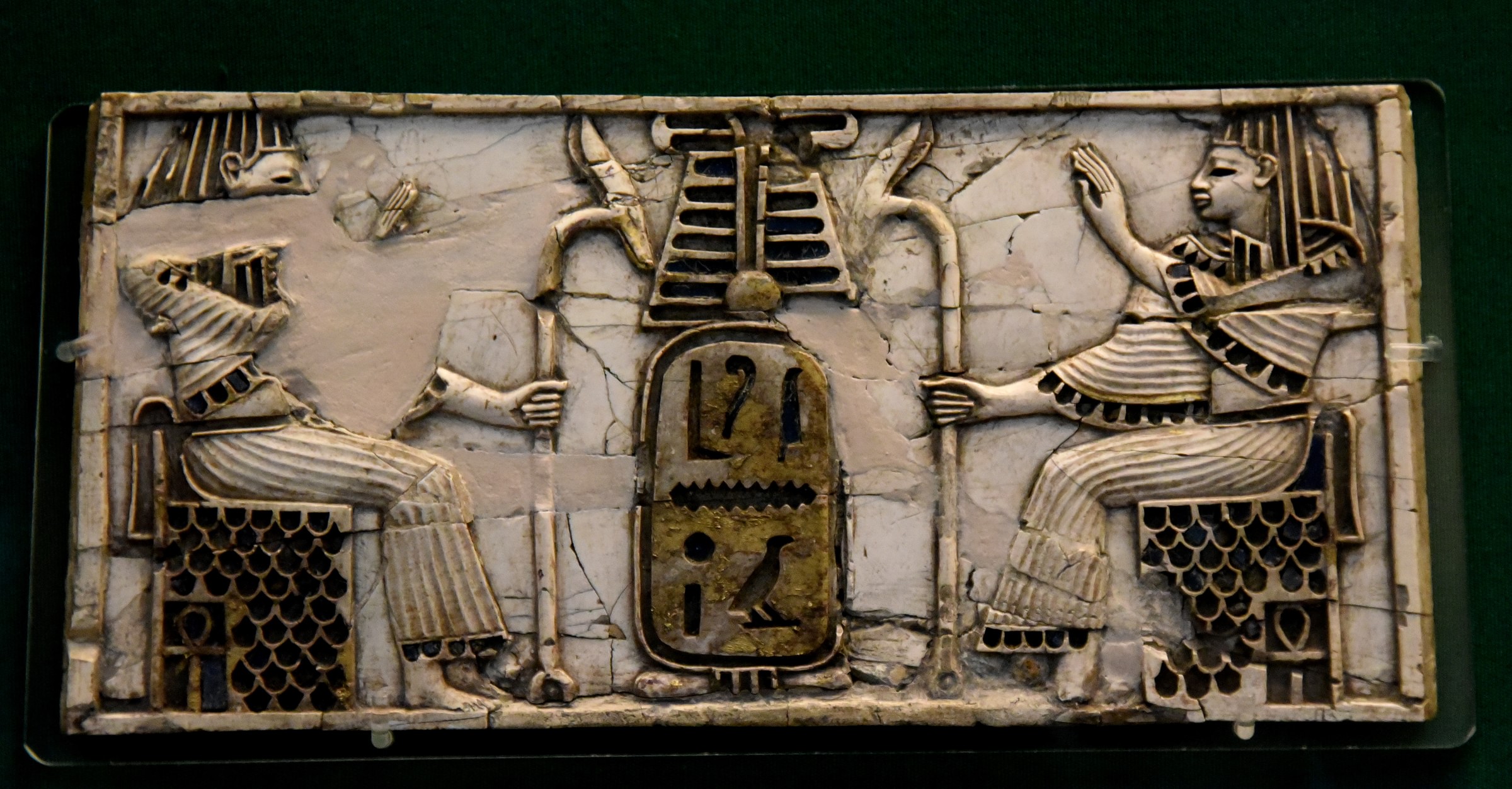 Nimrud Ivory Plaque of Two Seated Figures - World History Encyclopedia