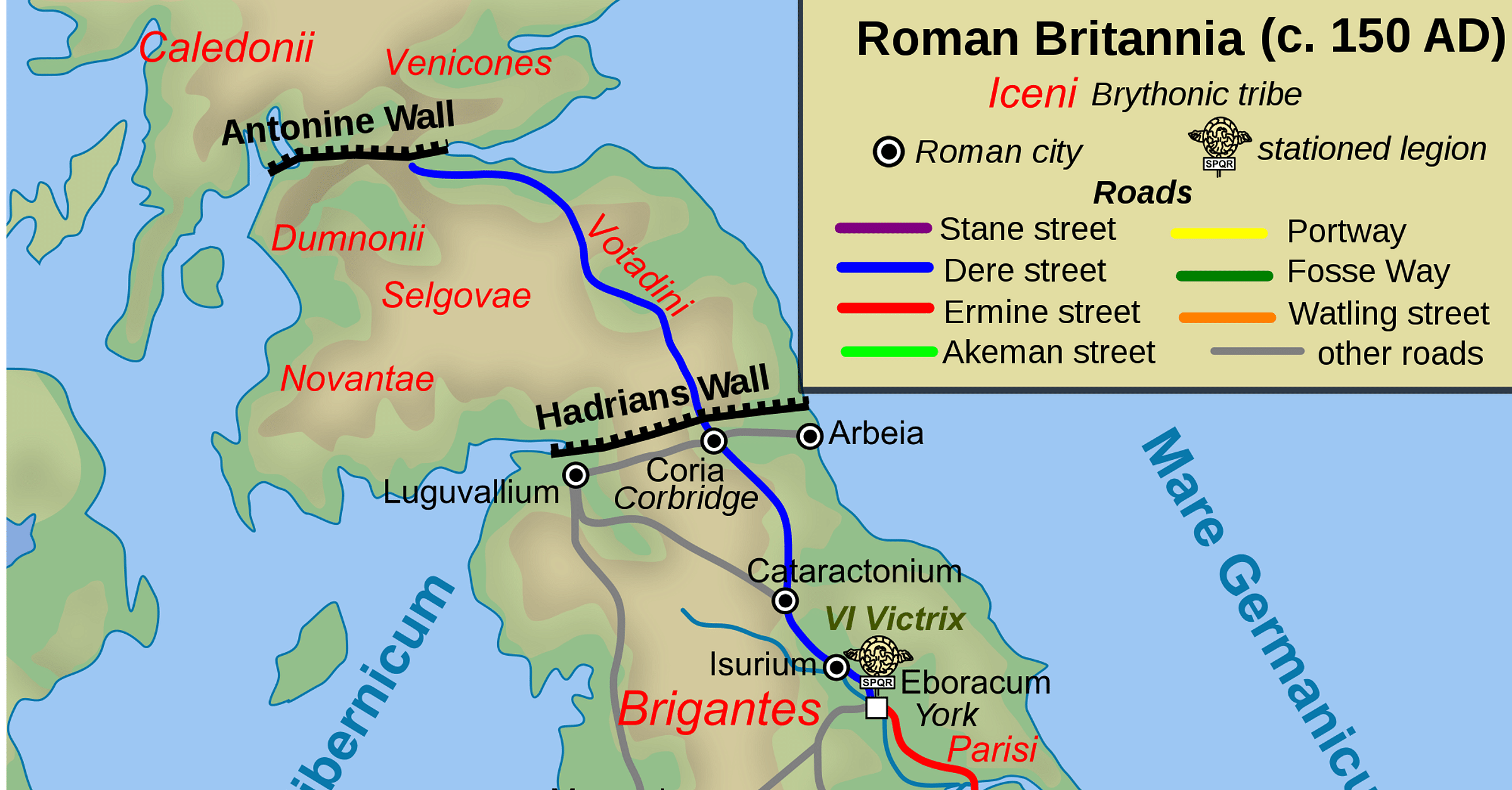 Map of Roman Britain, 150 AD - World History Encyclopedia