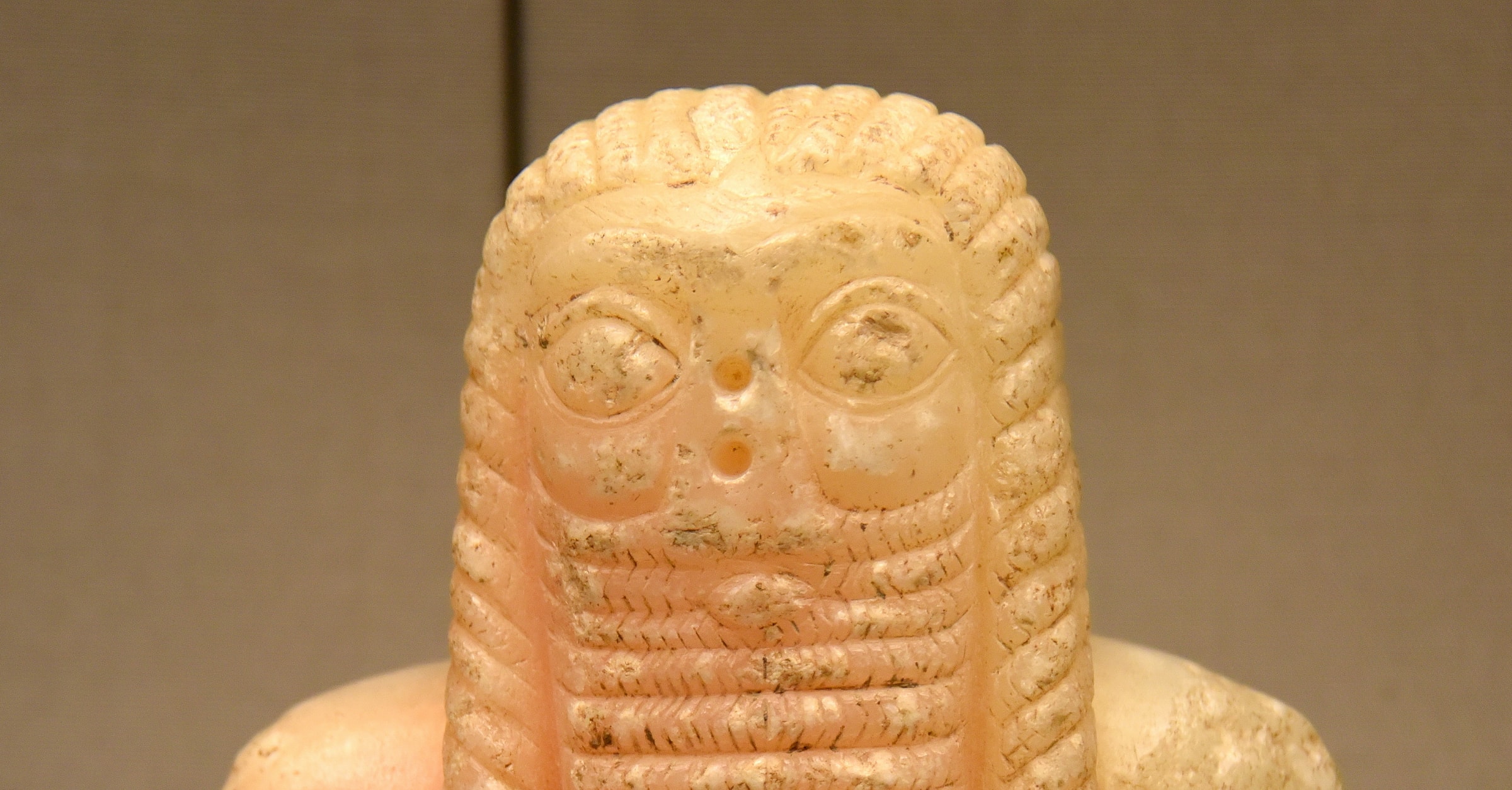 Calcite Statue of a Mesopotamian Man - World History Encyclopedia