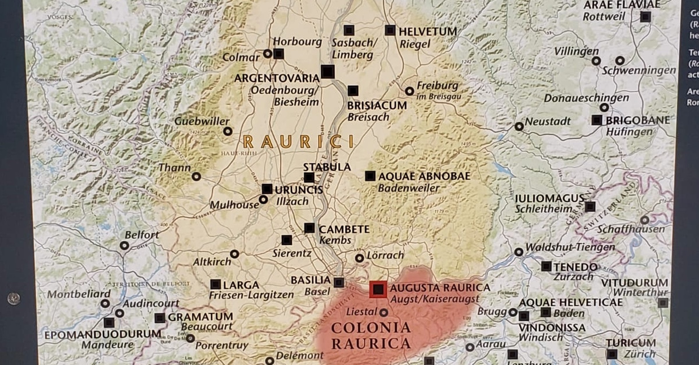 Map of Ancient Raurici Cities and Towns - World History Encyclopedia