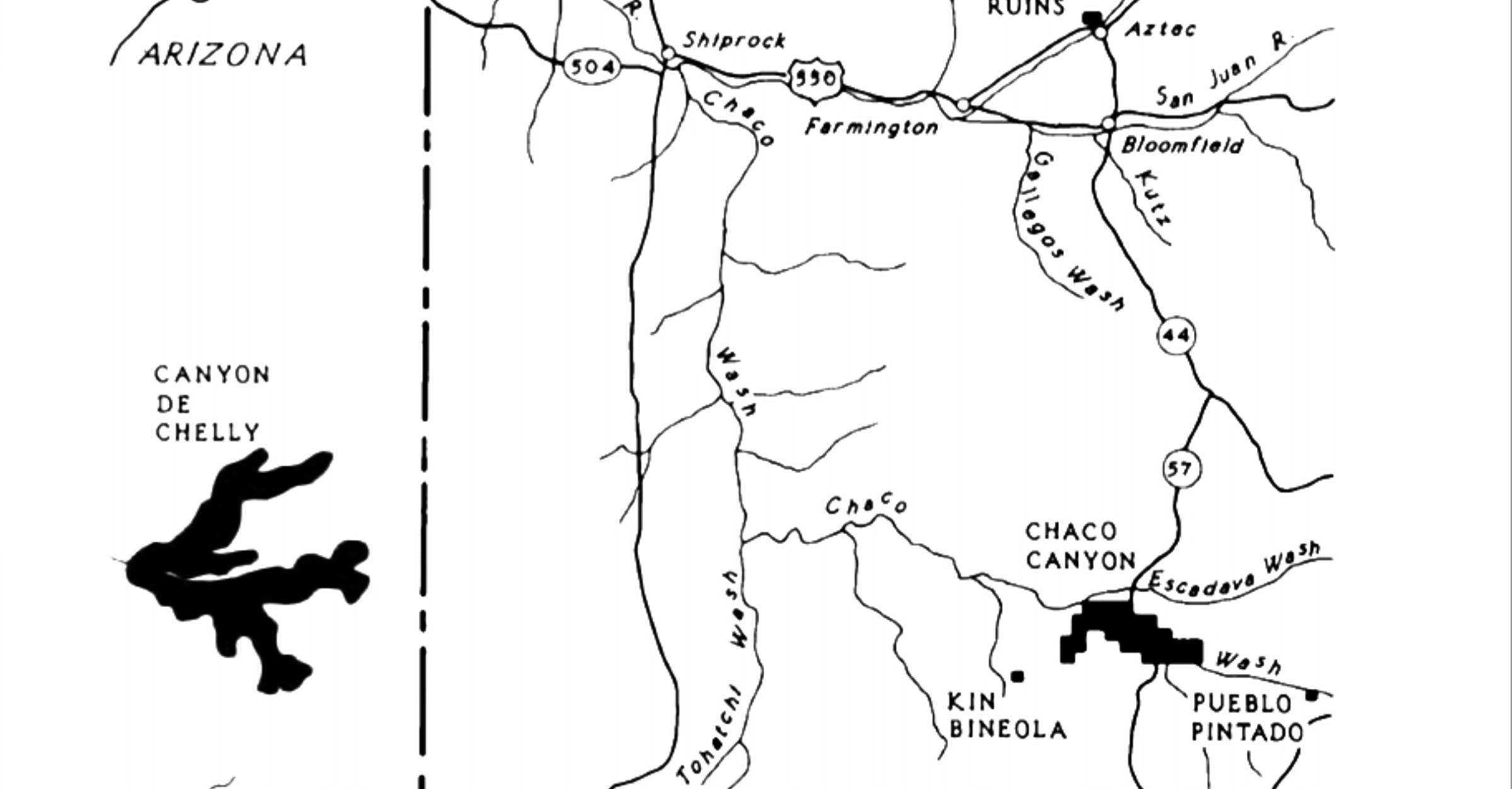 Map of Ancestral Puebloan Sites in US Southwest - World History ...