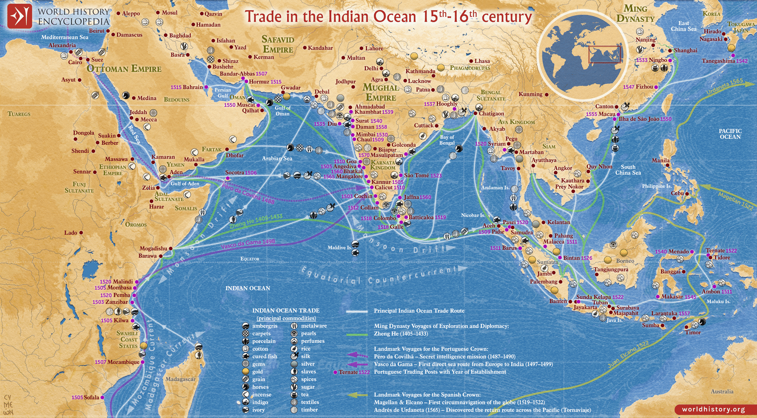 15th Century Dutch Map Of Territories Trader Flows: Early 18th Century