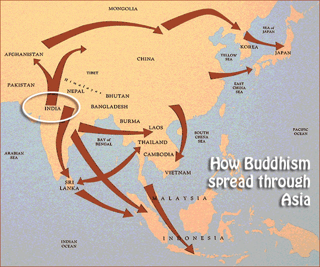 The Spread Of Buddhism Illustration World History Encyclopedia the-spread-of-buddhism-illustration-world-history-encyclopedia
